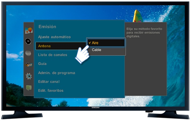 Samsung TV UN32J4000 - UN32J4000 - ¿Cómo seleccionar la antena ...