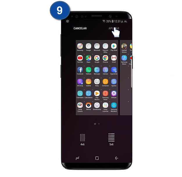 Galaxy S9 | S9 Plus - ¿Cómo cambiar la cuadrícula de la pantalla de ...