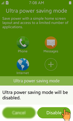 How to disable Ultra Power Saving mode in Tizen based Smartphone(SM ...