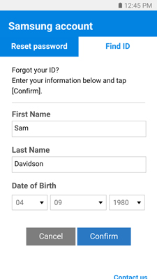 I forgot my Samsung ID(email address) or password. What should I do ...