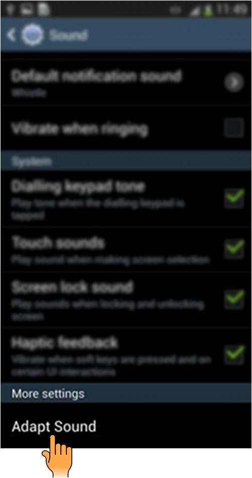 How to enable Adapt Sound feature in Samsung Galaxy S4(GT-I9500 ...
